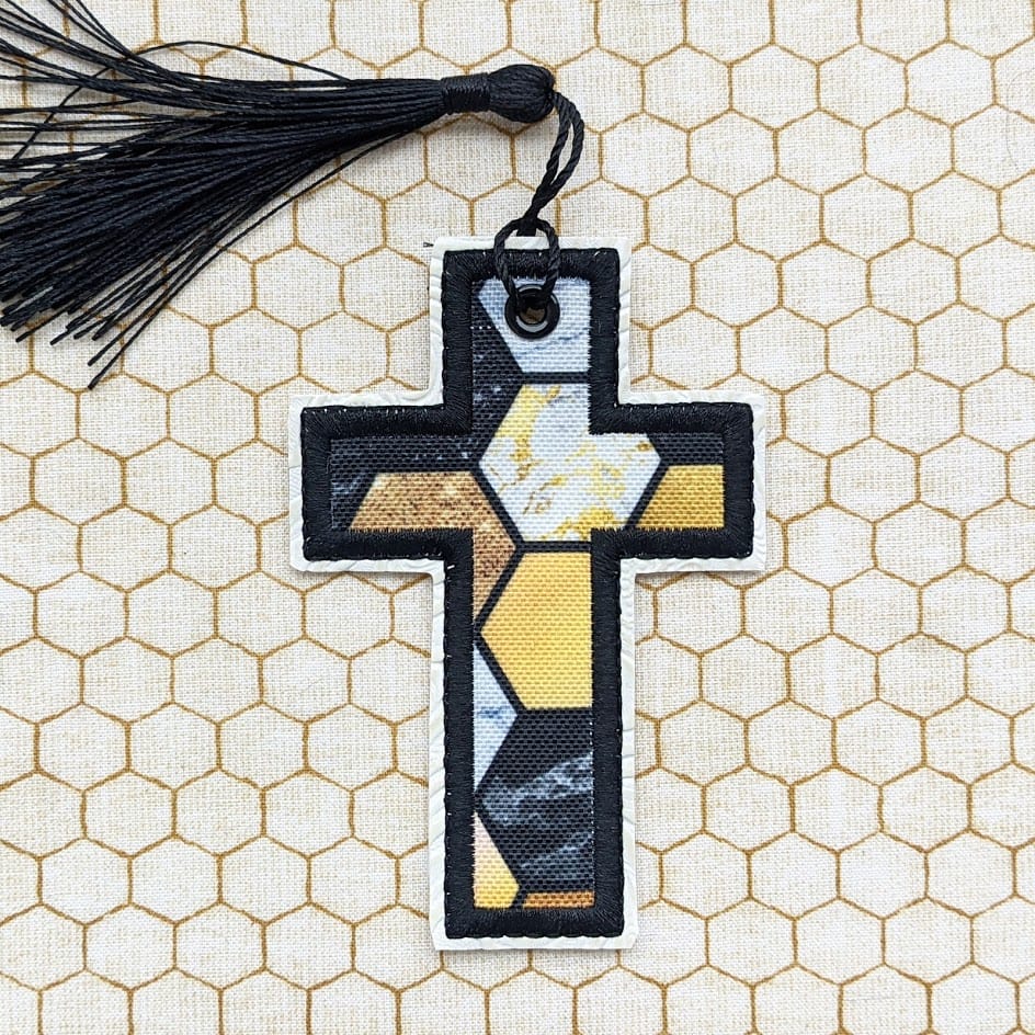 Cross Applique Bookmark - Designs by Little Bee