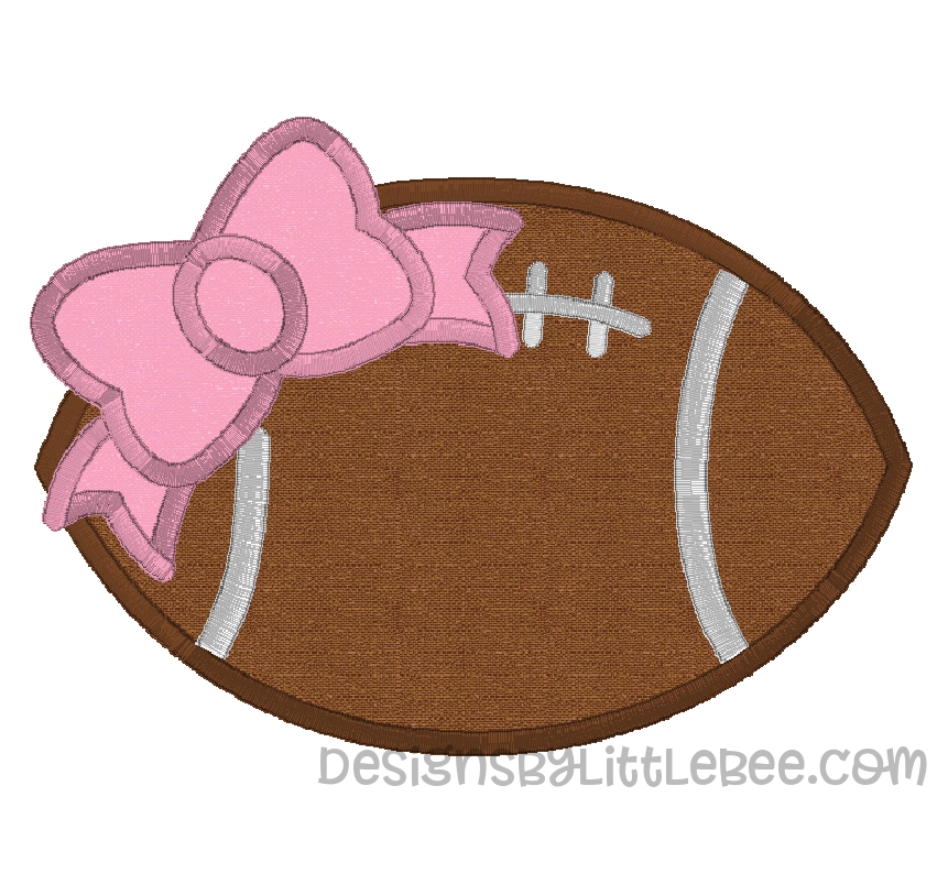 Football with Bow Applique - Designs by Little Bee