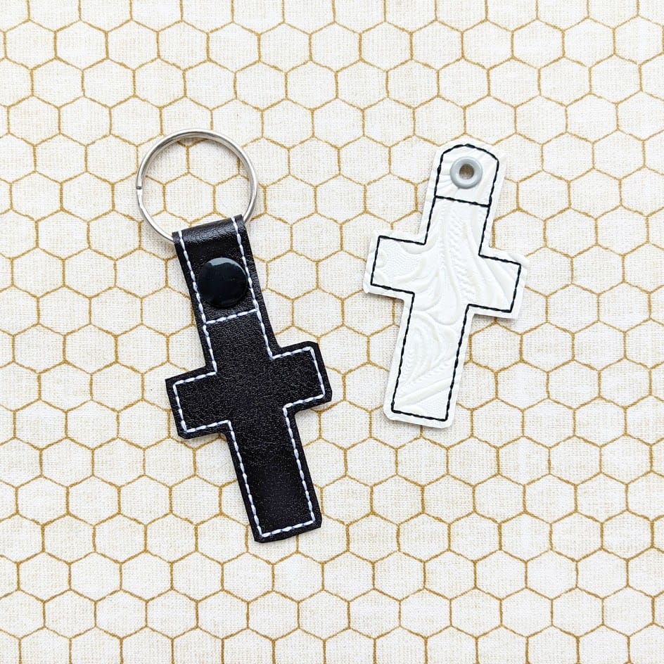 Cross Snap Tab & Eyelet Key Fob Set - Designs by Little Bee