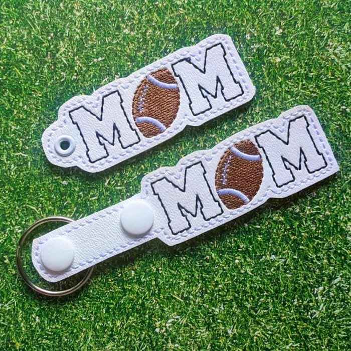 Football Mom Snap Tab & Eyelet Key Fobs - Designs by Little Bee