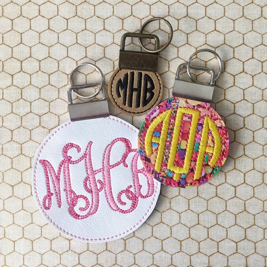 Monogram Tag Key for Wristlet Hardware in 3 Sizes - Designs by Little Bee