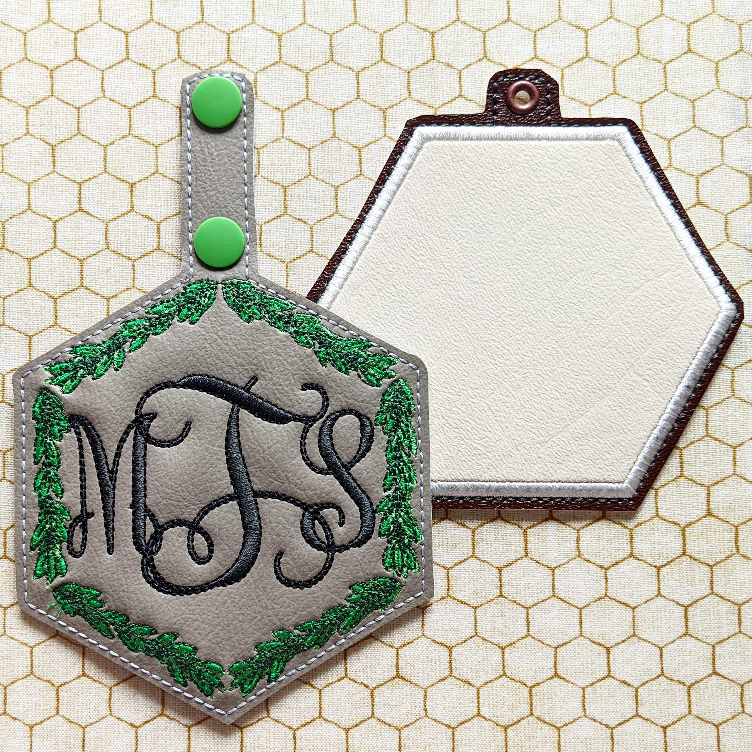 Hexagon Applique Bag Tag - Designs by Little Bee