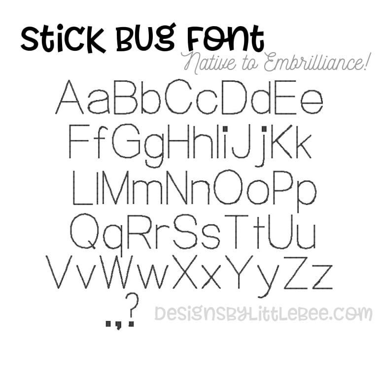 Stick Bug Font - Designs by Little Bee