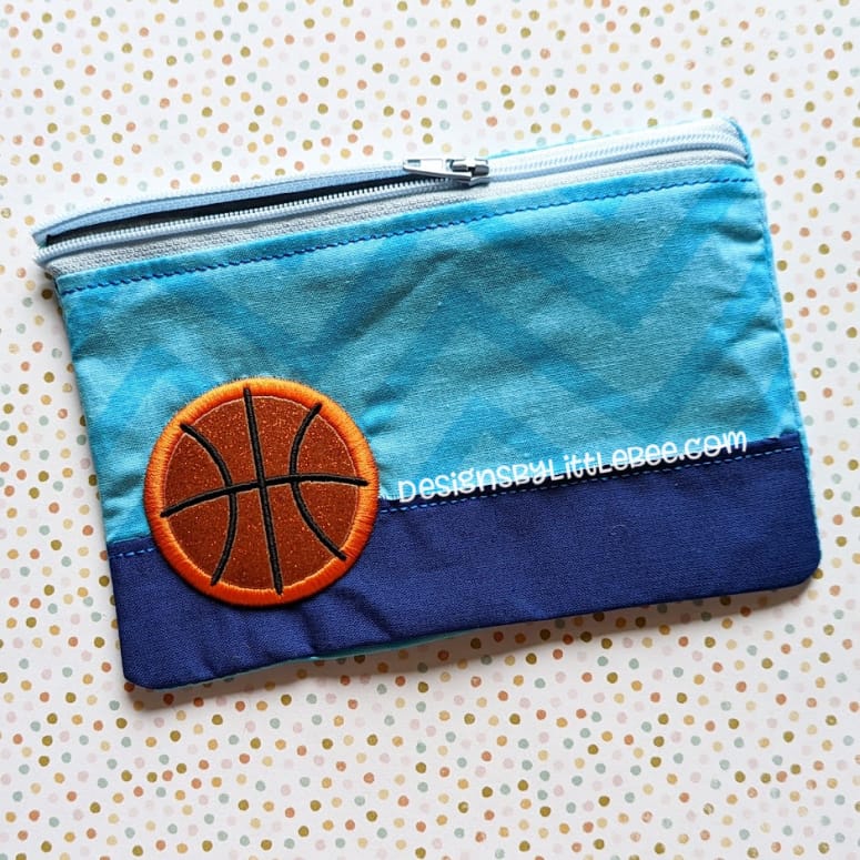 Basketball ITH Split Zipper Bag - Designs by Little Bee