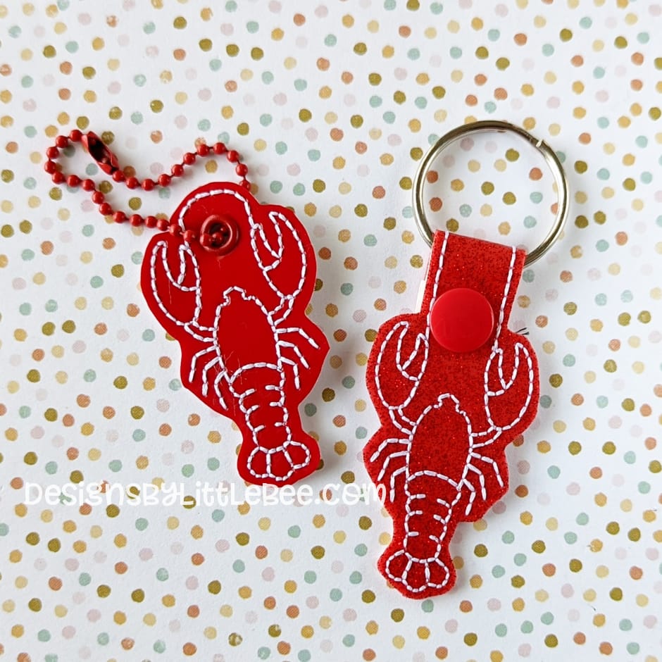 Lobster Snap Tab & Eyelet Key Fob - Designs by Little Bee