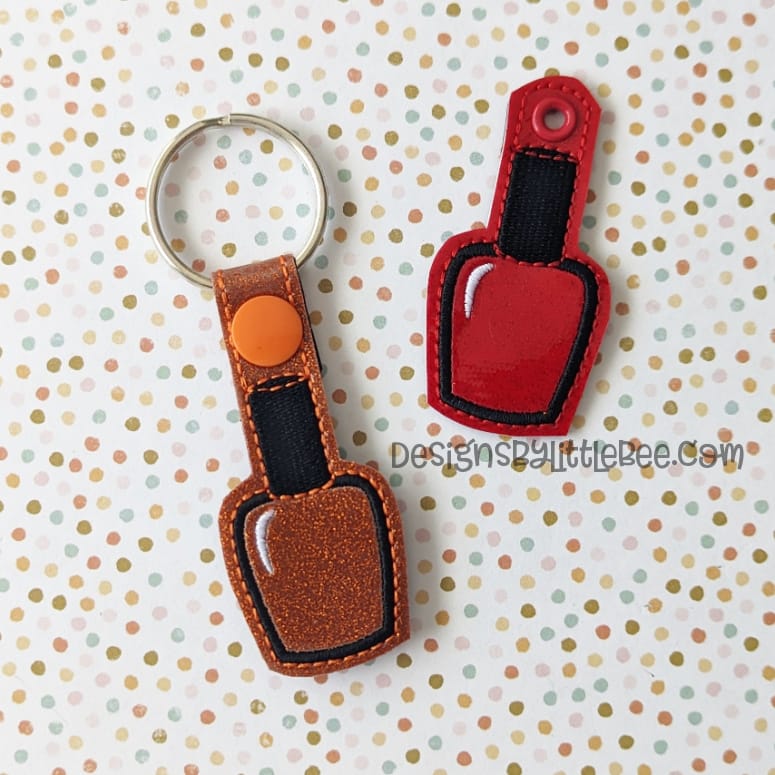 Nail Polish - Snap Tab & Eyelet Key Fob - Designs by Little Bee