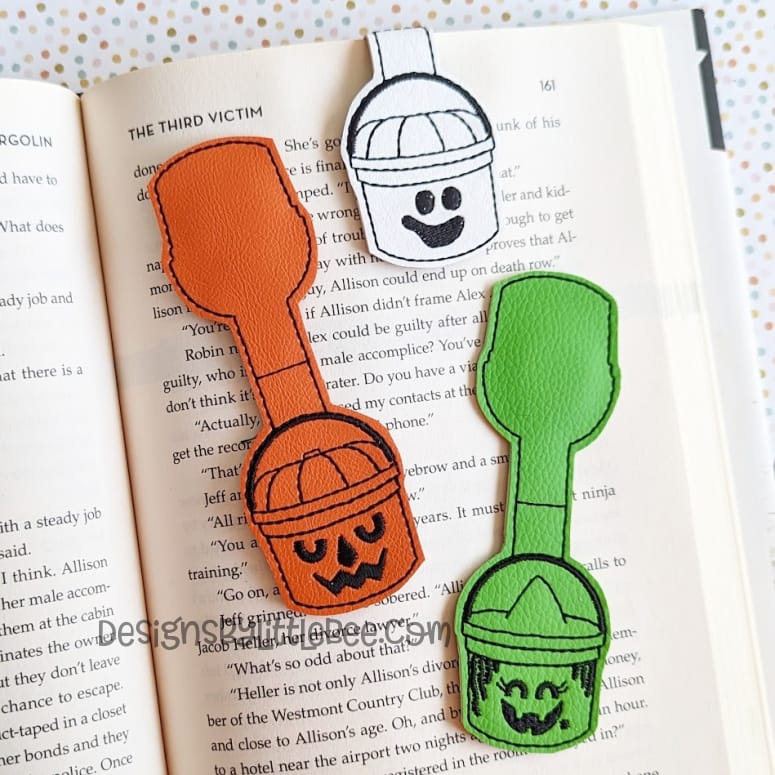 Halloween Pail Trio - Foldover Magnetic Bookmark - Designs by Little Bee