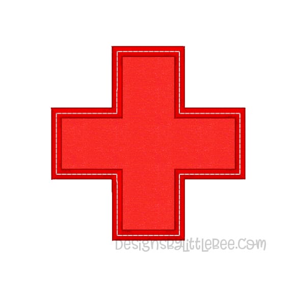 First Aid Cross Applique Embroidery Design - Designs by Little Bee