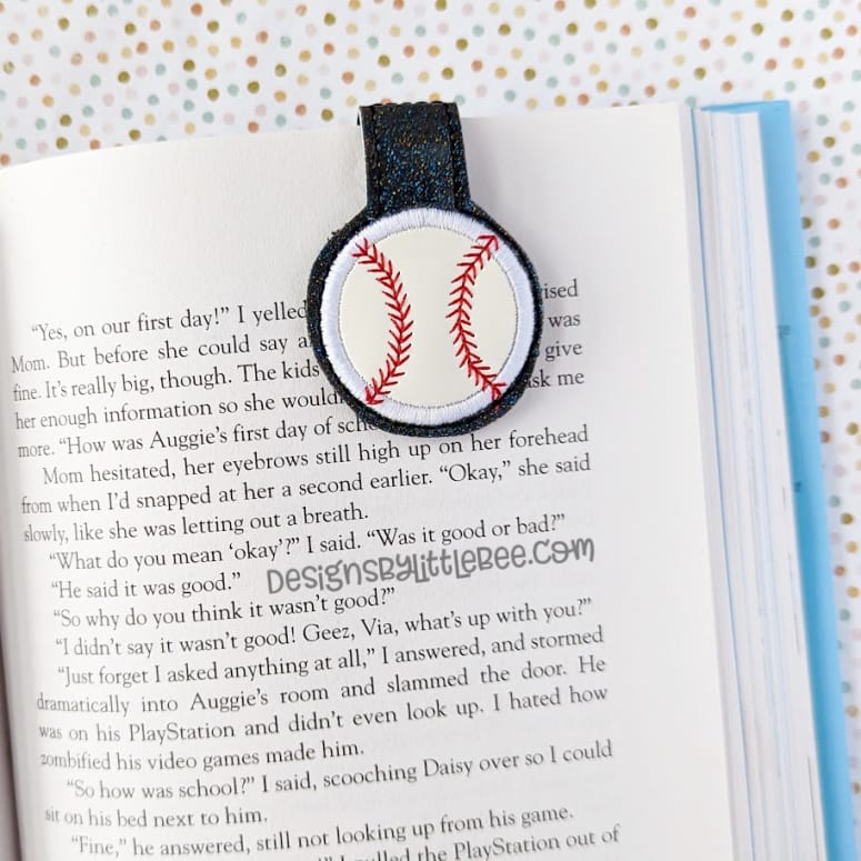 Baseball Foldover Magnetic Bookmark - Designs by Little Bee