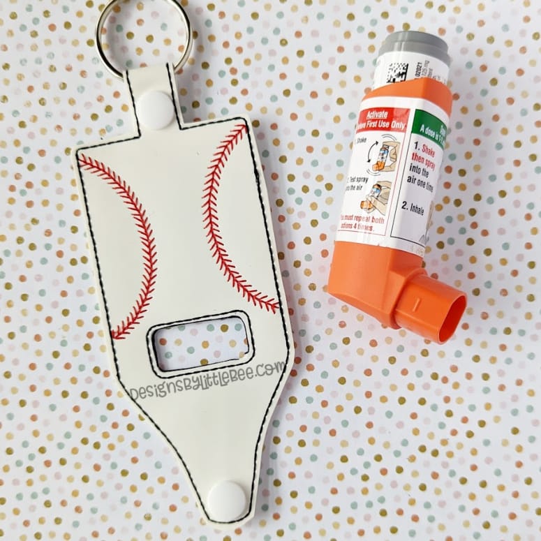 Baseball Inhaler Eyelet Key Fob - 5x7 and Up ONLY - Designs by Little Bee