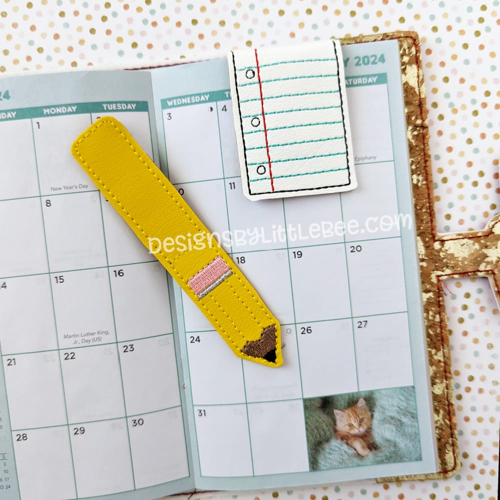 Pencil and Paper Foldover Magnetic Bookmark Set - Designs by Little Bee