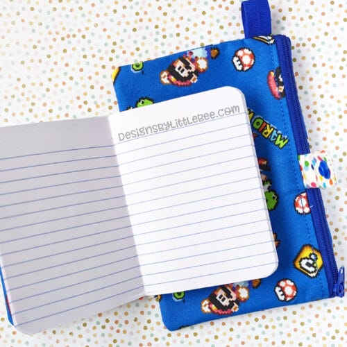 Top Zipper Bag with Mini Composition Notebook Snap Pocket - Designs by ...