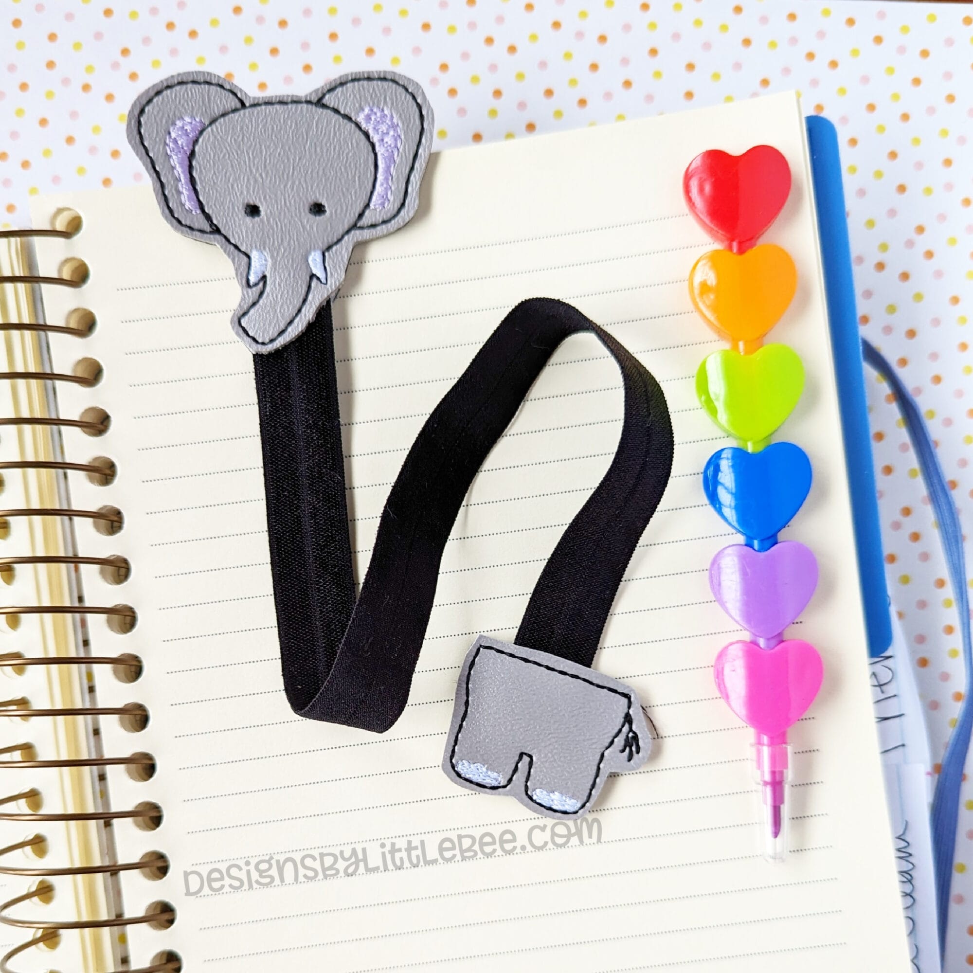 Elephant Split ITH Bookmark - Designs by Little Bee