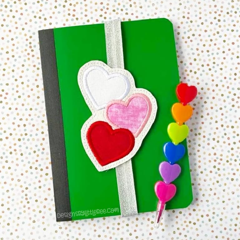 Heart Trio Book Band, Planner Band, Bookmark - Designs by Little Bee