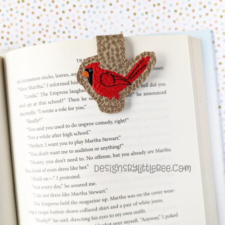 Cardinal Foldover Magnetic Bookmark - Designs by Little Bee