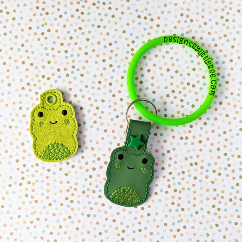 Pudgy Frog Snap Tab & Eyelet Key Fob - Designs by Little Bee
