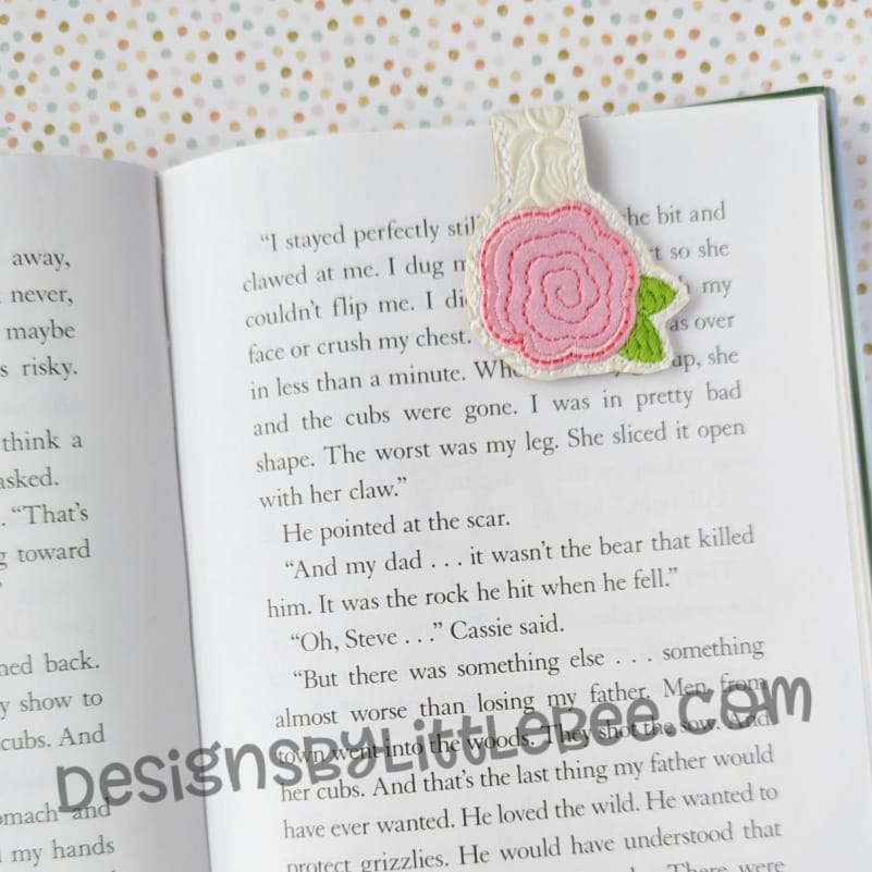 Rosette Foldover Magnetic Bookmark - Designs by Little Bee