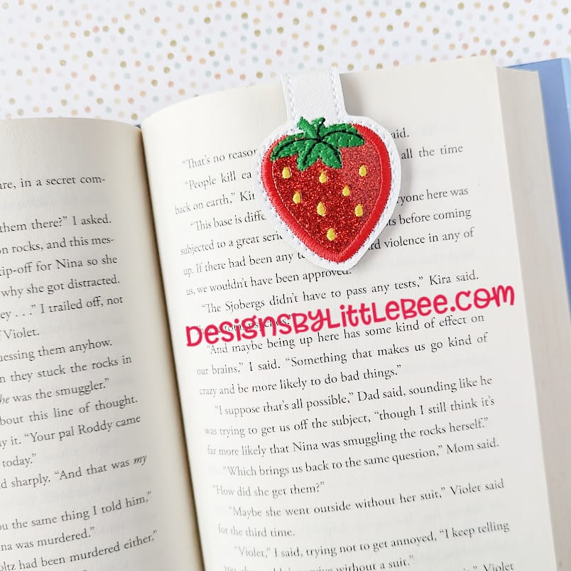 Strawberry Foldover Magnetic Bookmark - Designs by Little Bee