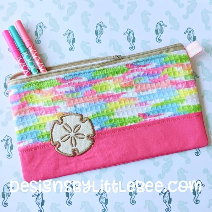 Sand Dollar ITH Split Zipper Bag - Designs by Little Bee