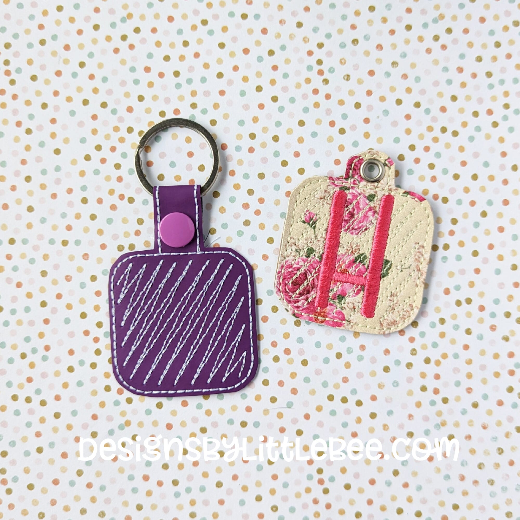 Scribble Snap Tab & Eyelet Key Fob - Designs by Little Bee