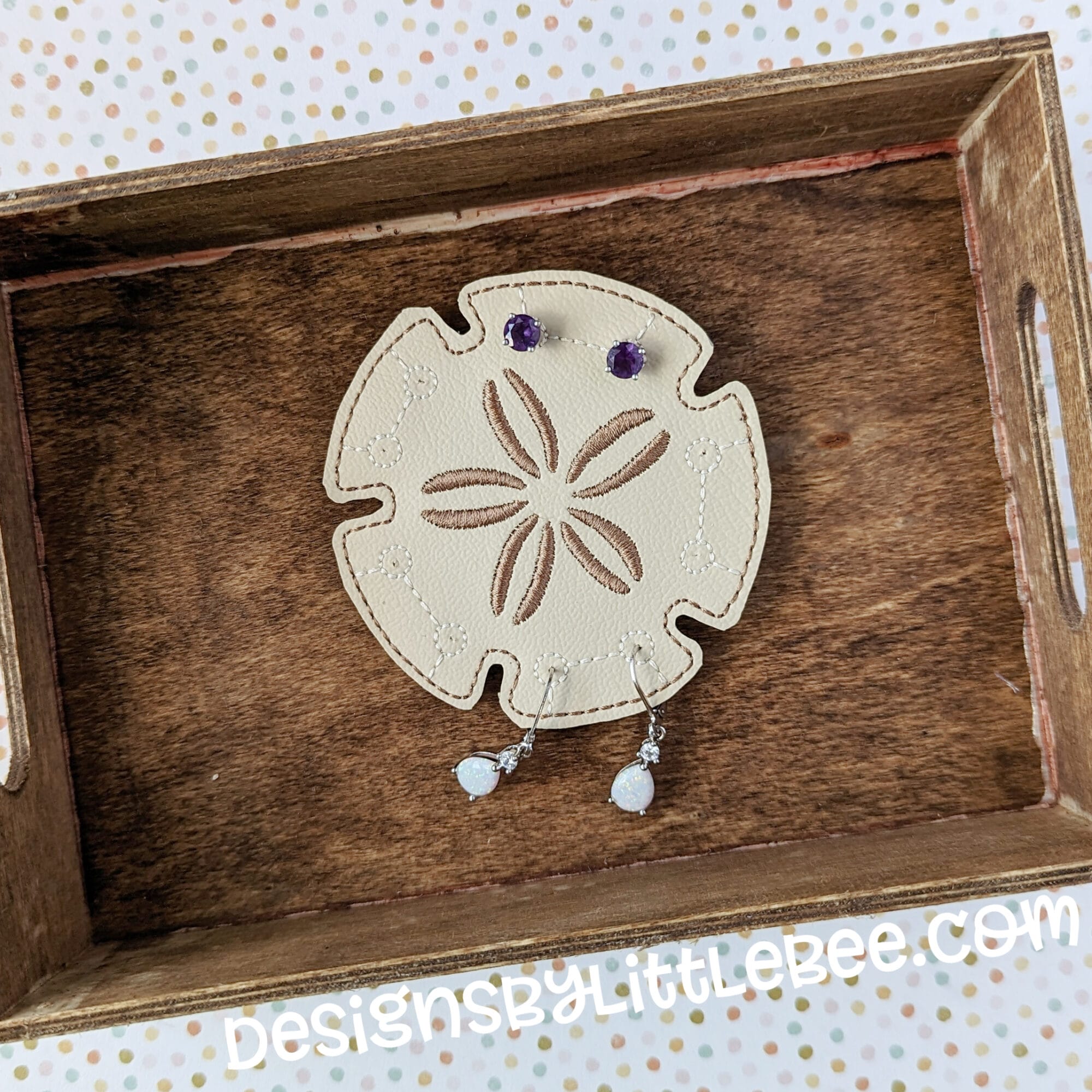 Sand Dollar Travel Jewelry Tag - Designs by Little Bee