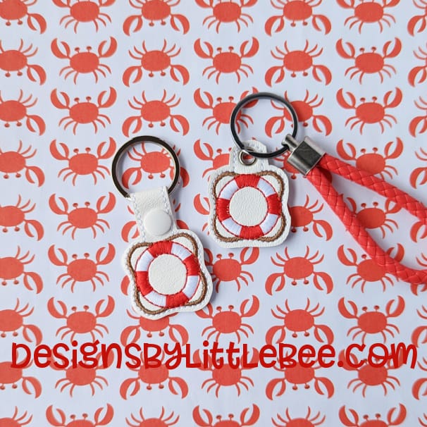 Life Ring Snap Tab & Eyelet Key Fob - Designs by Little Bee