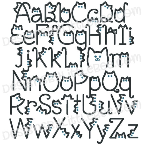 Meowphabet Font - Designs by Little Bee