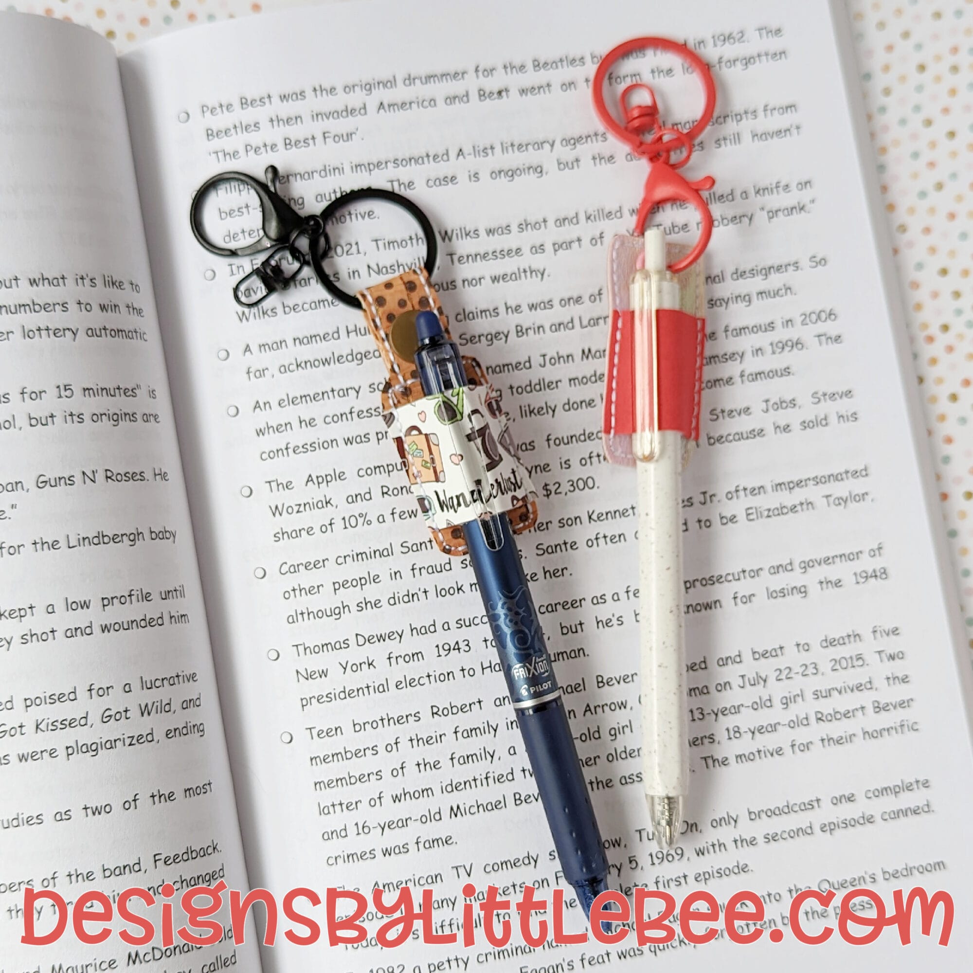 Pen Fobs - Snap Tab & Eyelet Key Fob - Designs by Little Bee