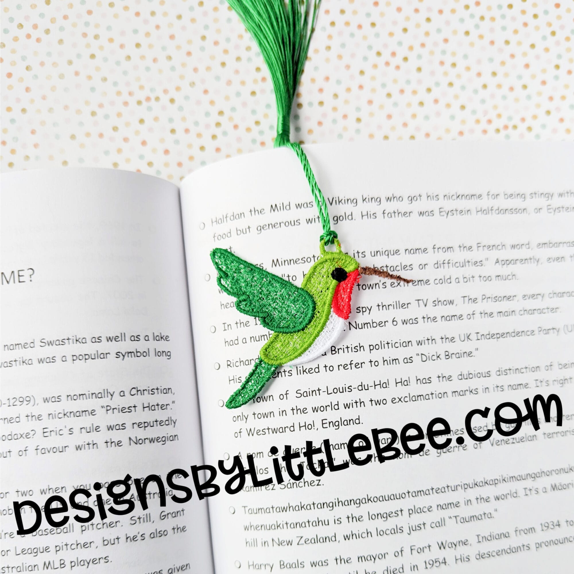 Hummingbird FSL Bookmark - Designs by Little Bee