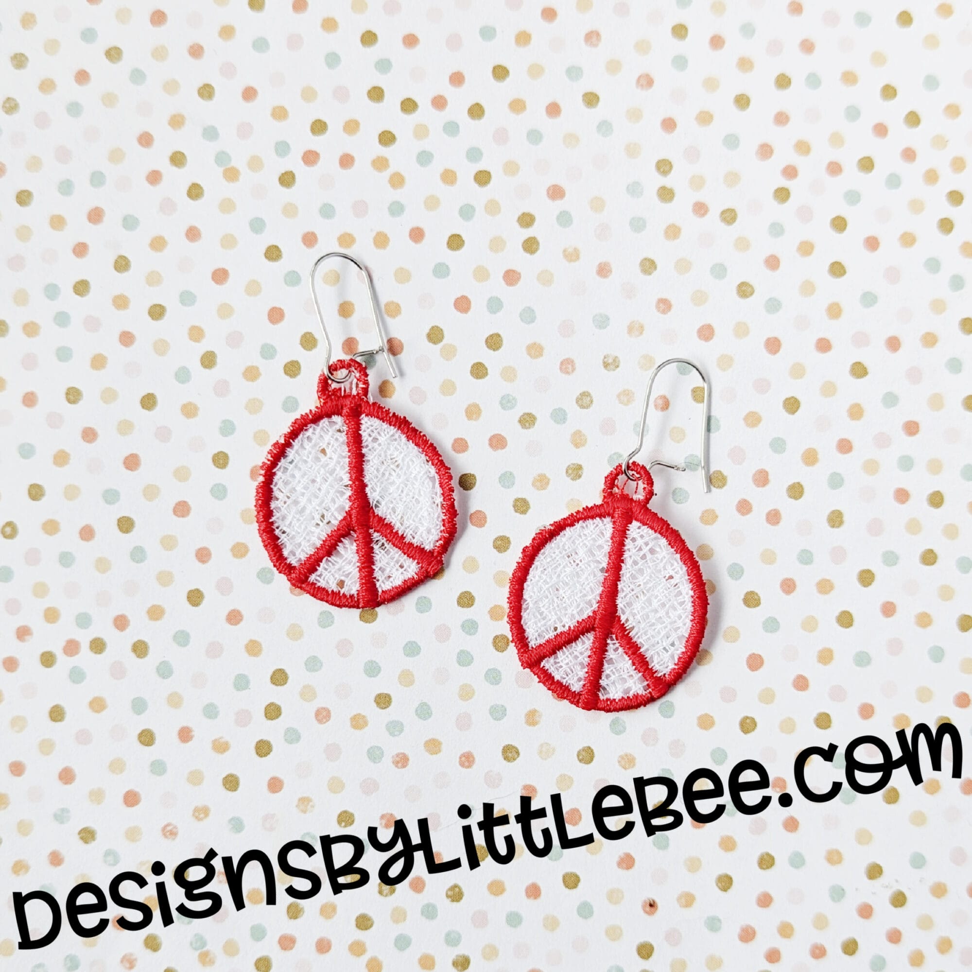 Peace Sign FSL Earrings - Designs by Little Bee