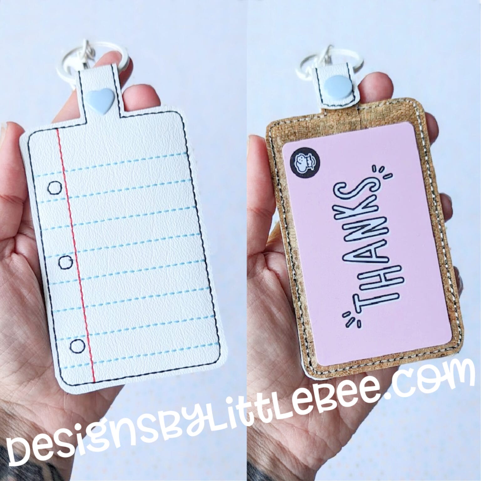 Notebook Paper ID Card/Badge Holder - 5x7 and up ONLY - Designs by ...