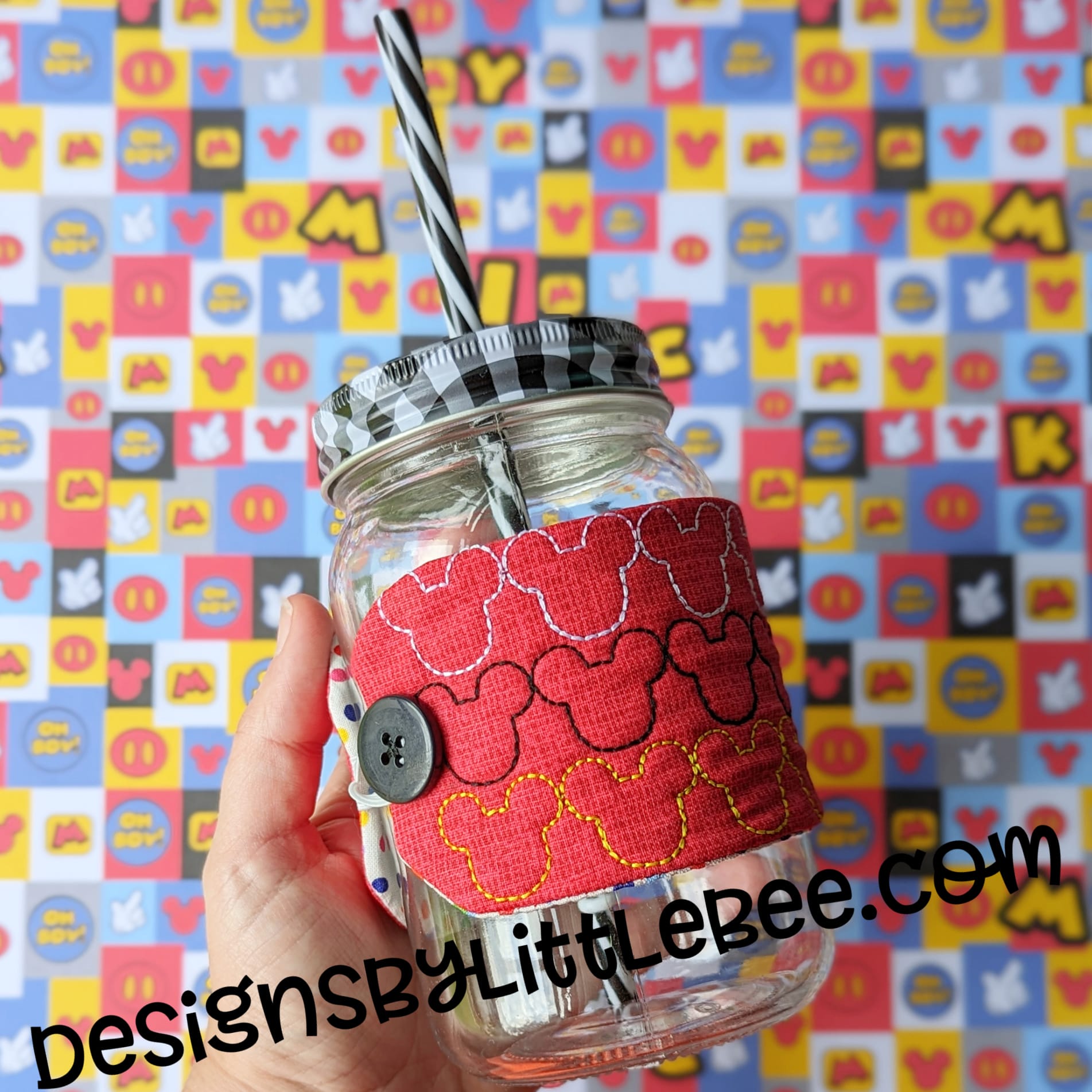 Mouse Print Mug / Candle / Mason Jar Wrap - Designs by Little Bee