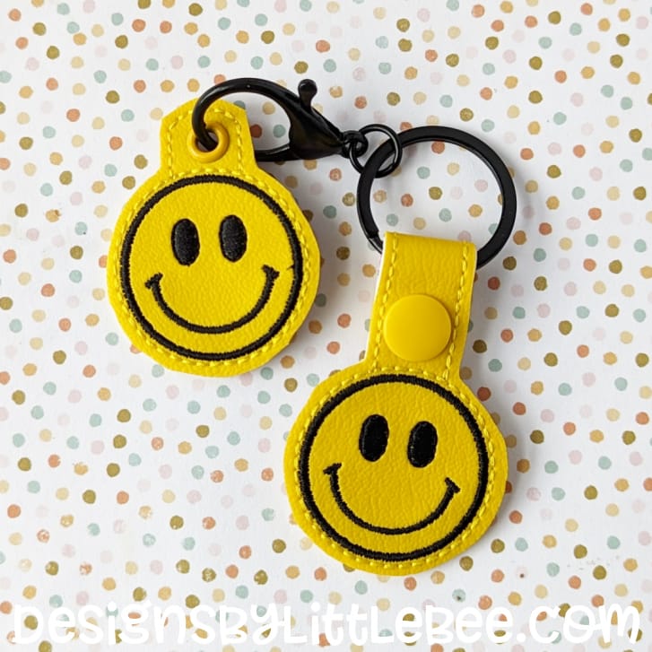 Smiley Snap Tab & Eyelet Key Fob - Designs by Little Bee