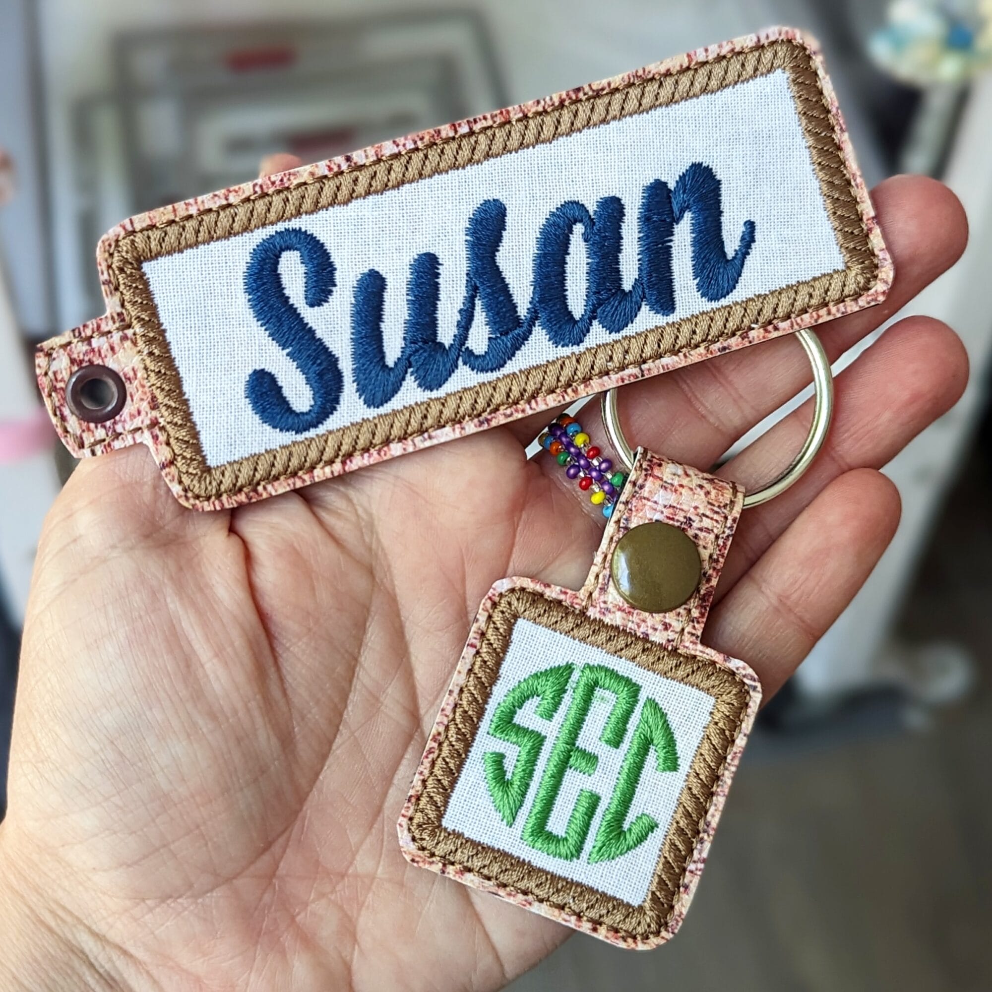 Rope Rectangle Snap Tab & Eyelet Key Fob - Designs by Little Bee