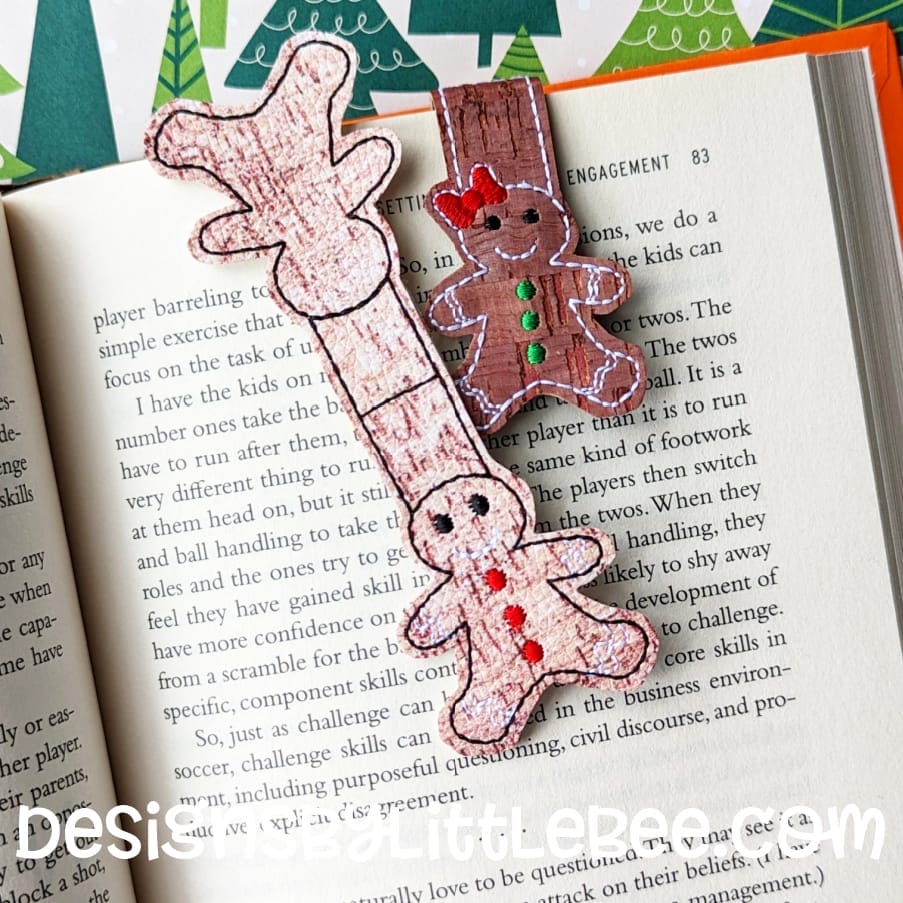 Gingerbread Foldover Magnetic Bookmark - Designs by Little Bee