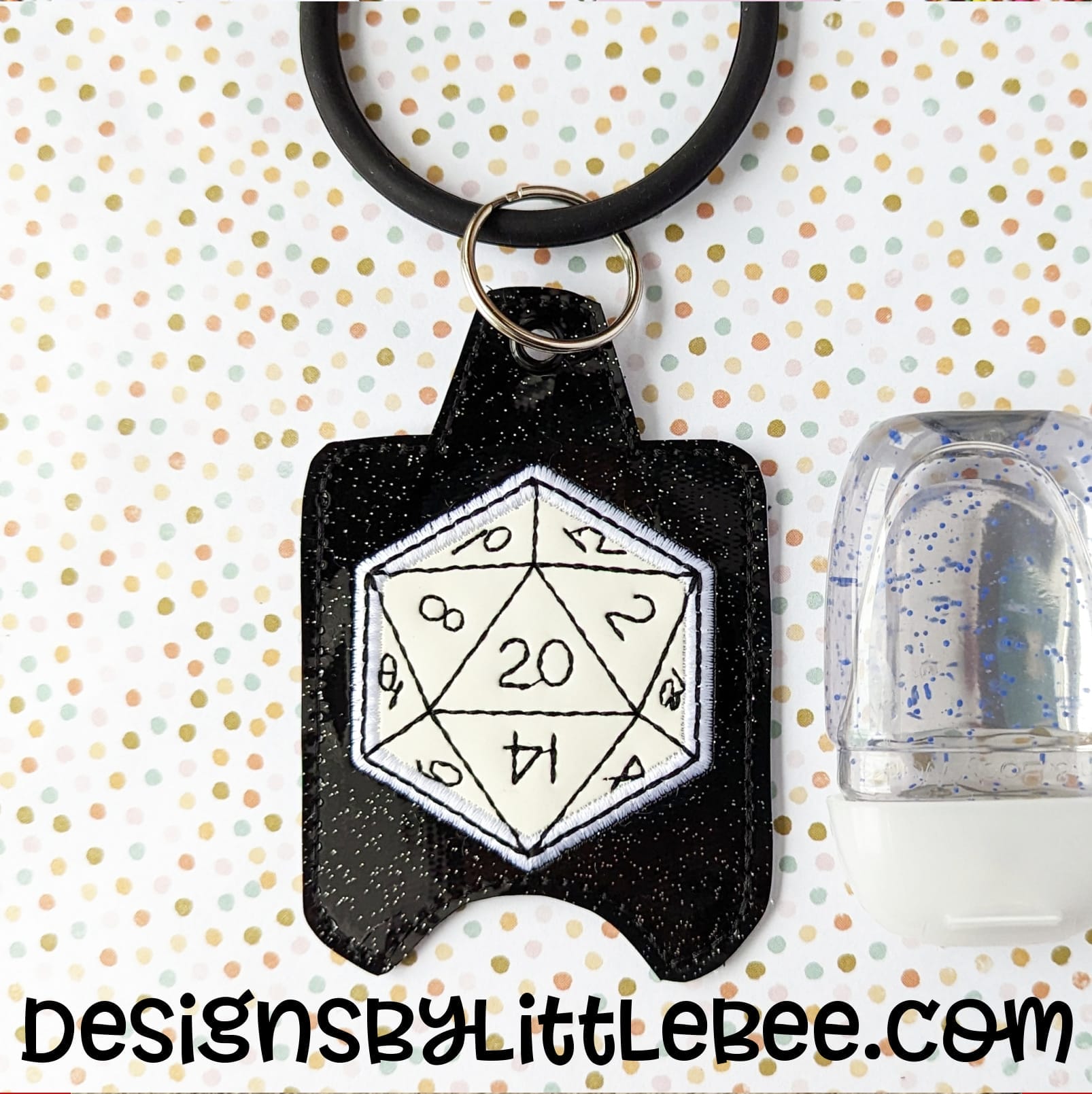D20 Die Hand Sanitizer Case - Snap Tab and Eyelet Key Fob - Designs by ...