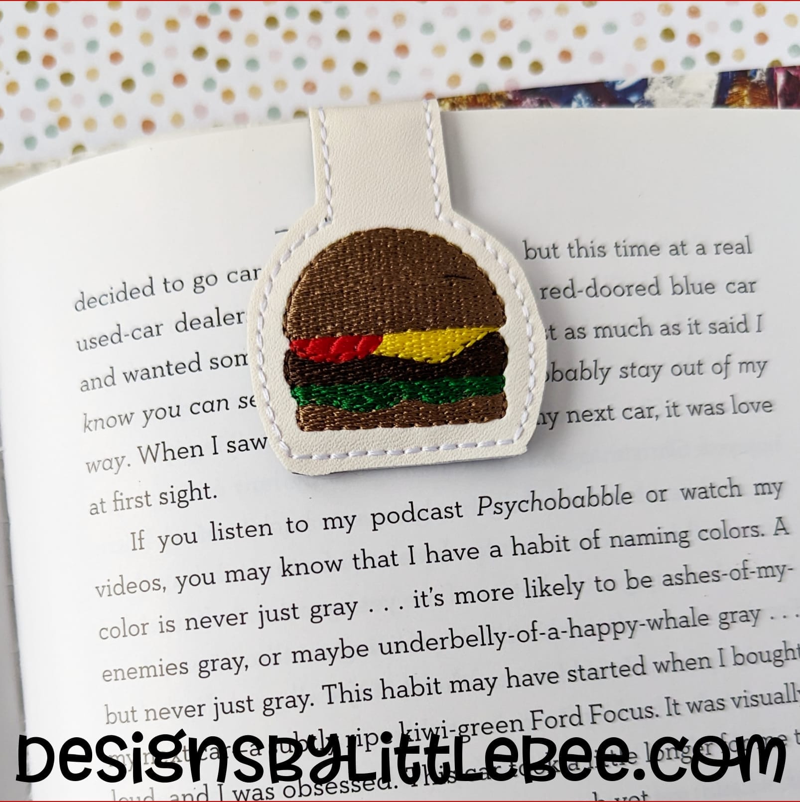 Cheeseburger Foldover Magnetic Bookmark - Designs by Little Bee