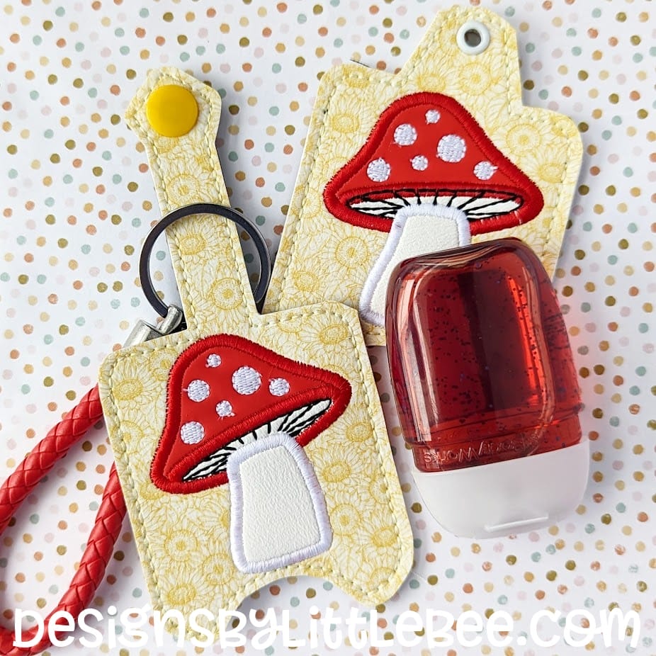 Toadstool Hand Sanitizer Case - Snap Tab and Eyelet Key Fob - Designs ...