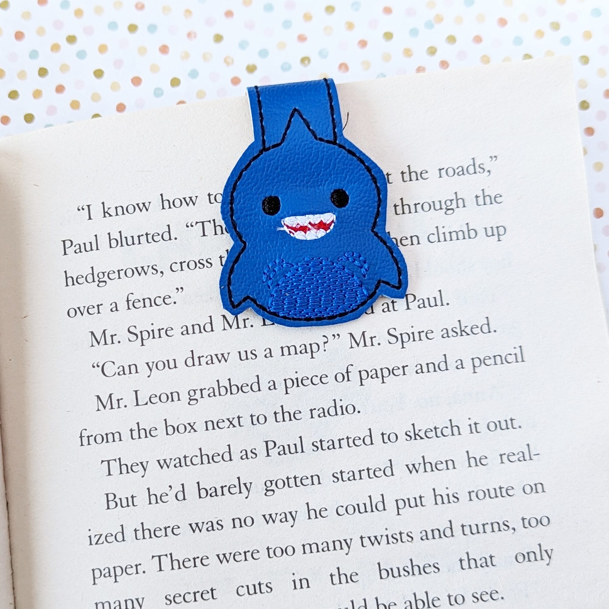 Pudgy Shark Foldover Magnetic Bookmark - Designs by Little Bee