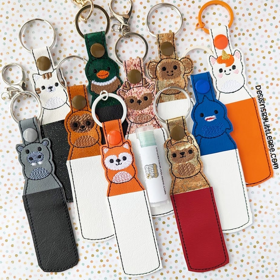 Pudgy Animals Lip Balm Holder - Snap Tab & Eyelet Key Fob Set (Series 2 ...