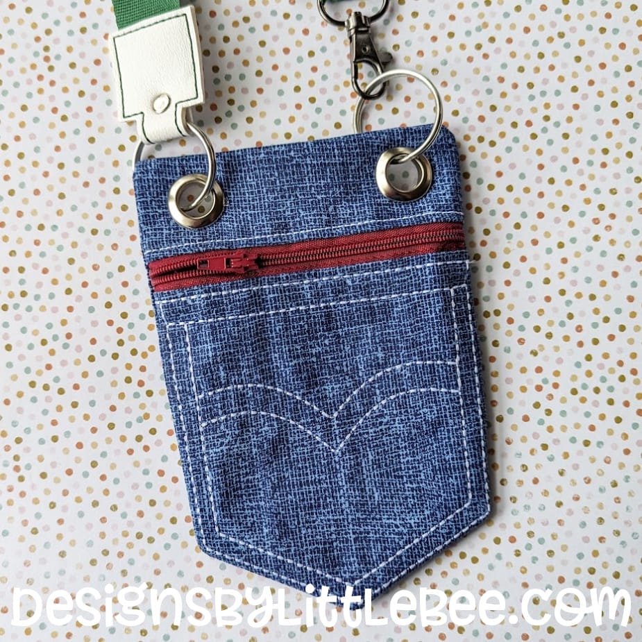 Mid-Zip Denim Pocket Zipper Bag for Size 3 Zipper - Designs by Little Bee