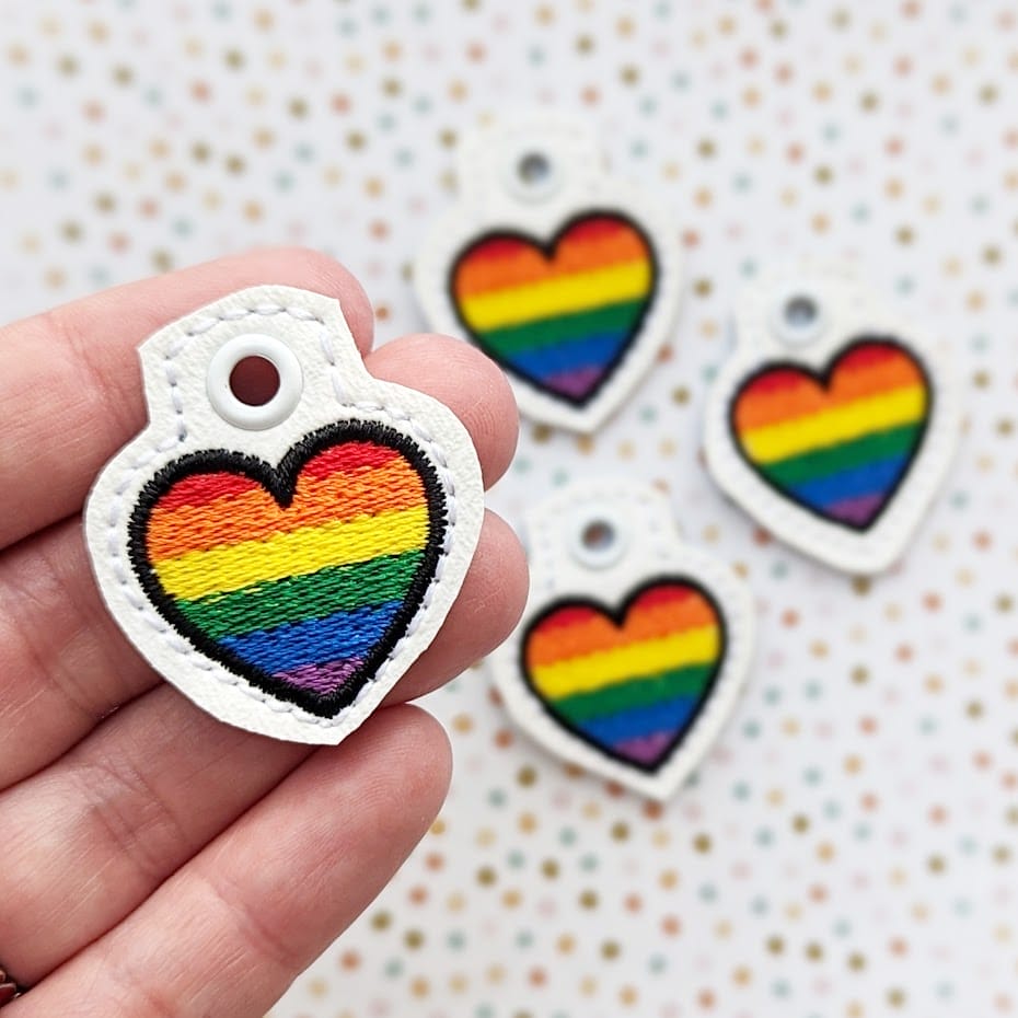 Rainbow Heart Eyelet Charm - Designs by Little Bee