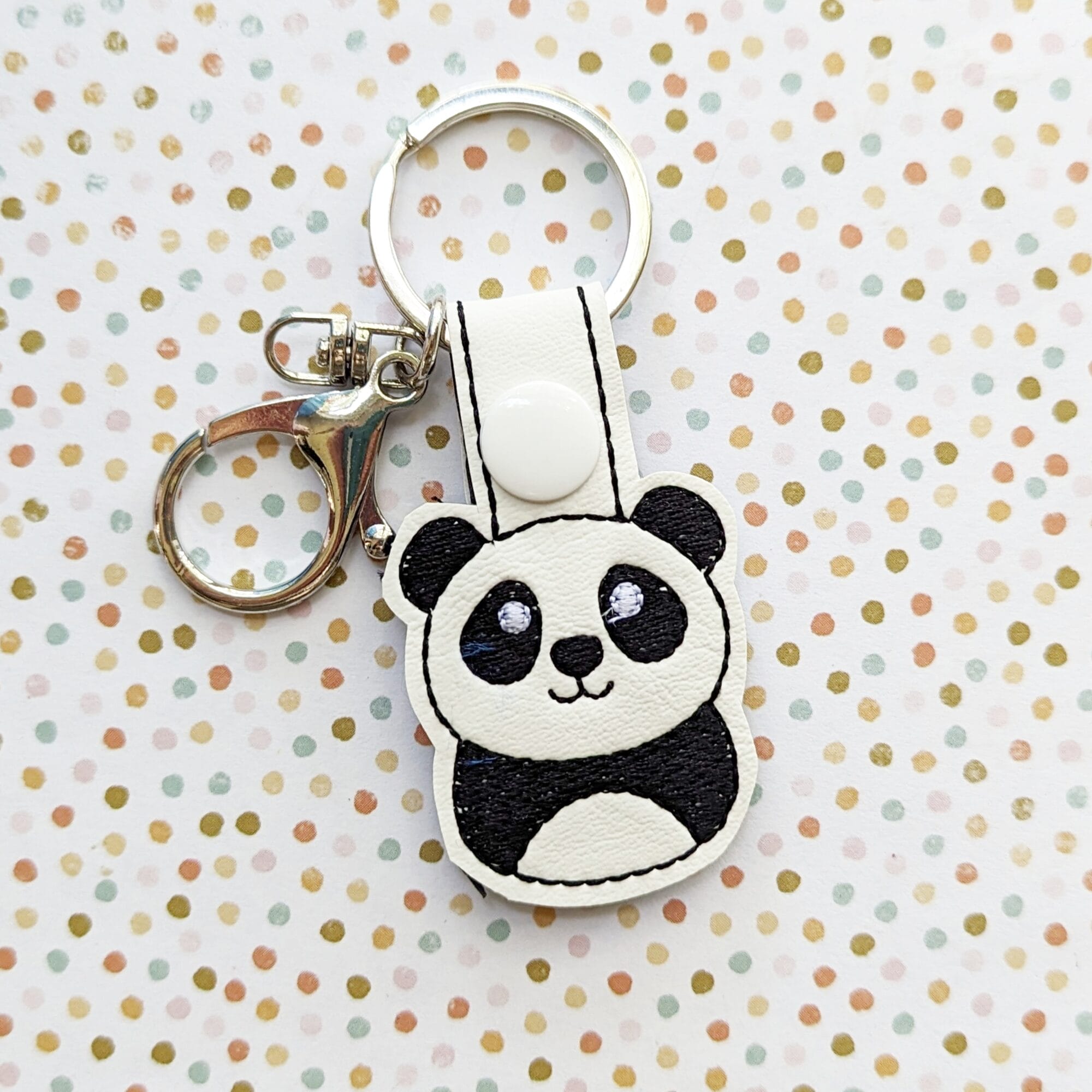 Pudgy Panda Snap Tab & Eyelet Key Fob - Designs by Little Bee
