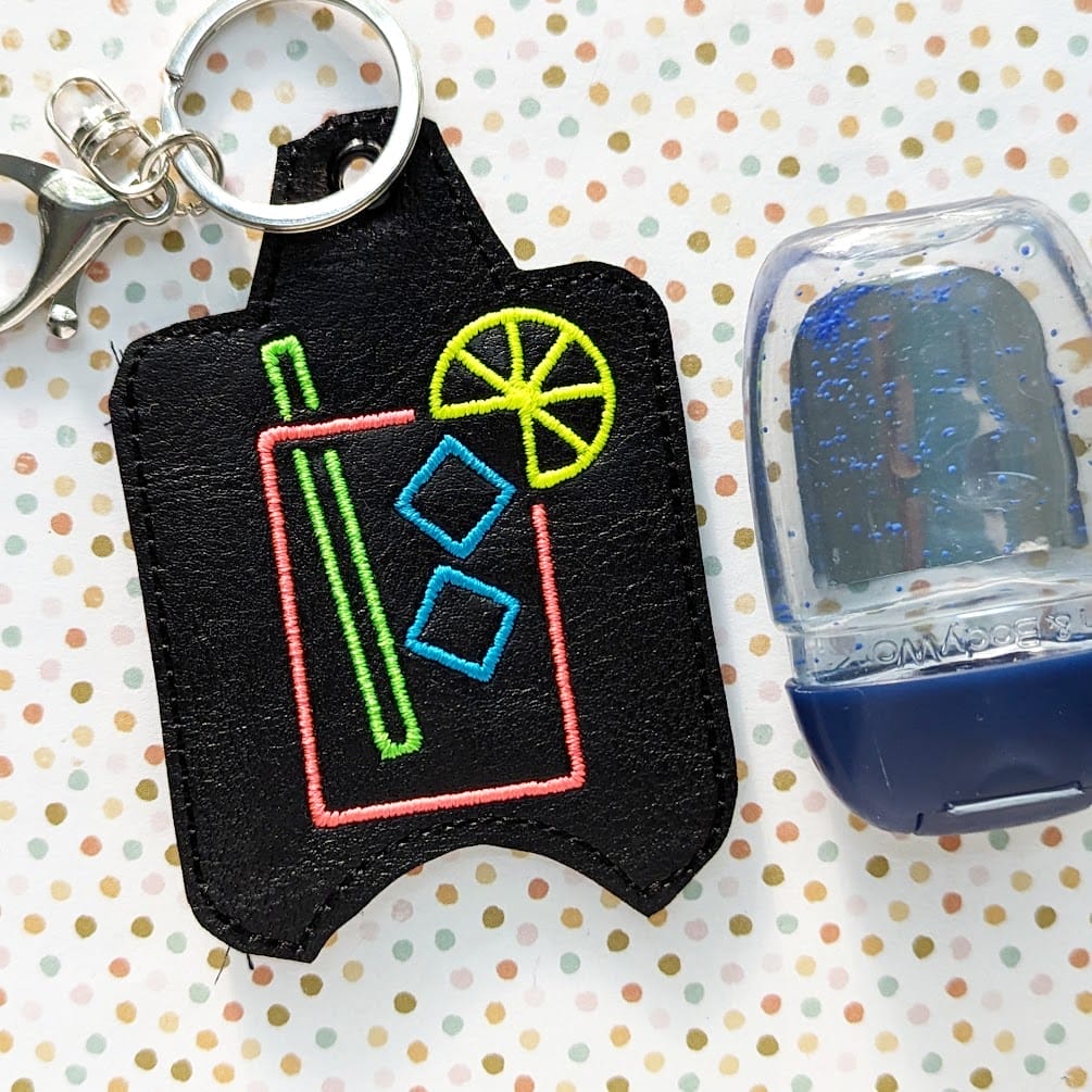 Neon Iced Tea Hand Sanitizer Case - Snap Tab and Eyelet Key Fob ...