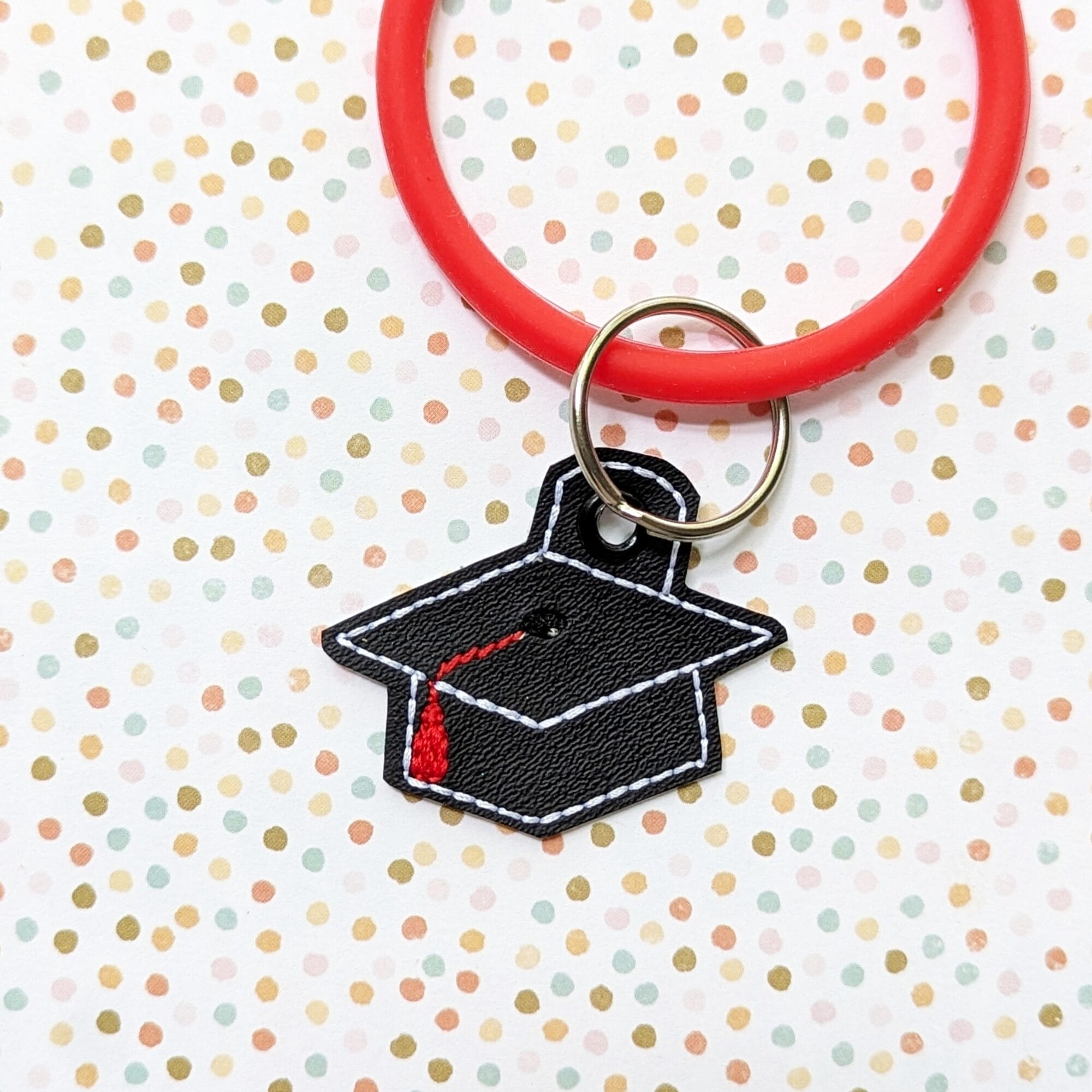 Grad Cap Snap Tab & Eyelet Key Fob - Designs by Little Bee