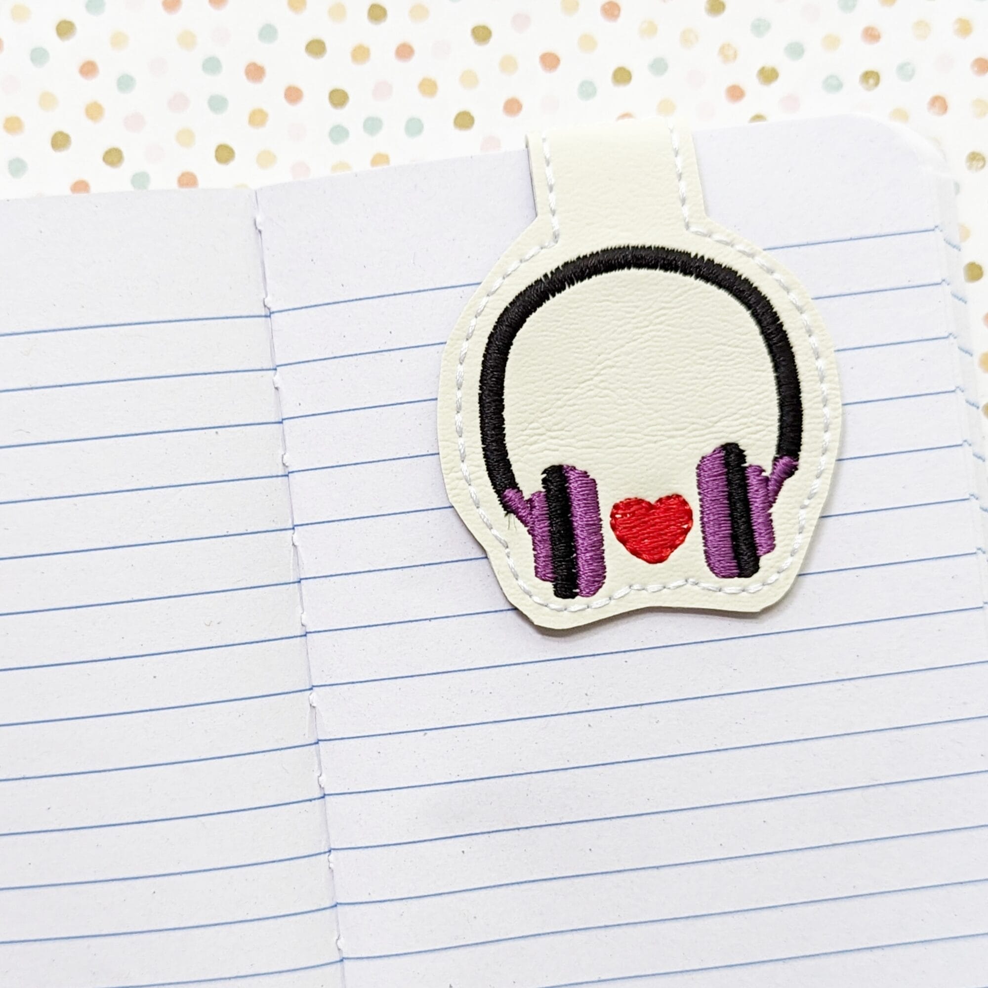 Headphones Foldover Magnetic Bookmark - Designs by Little Bee