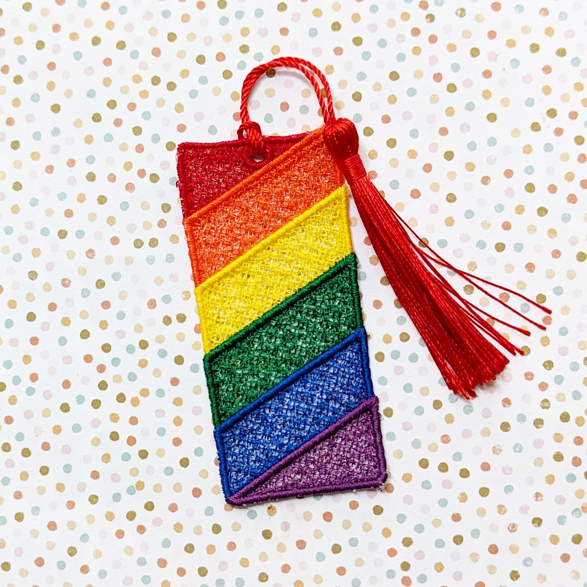Rainbow FSL Bookmark - Designs by Little Bee