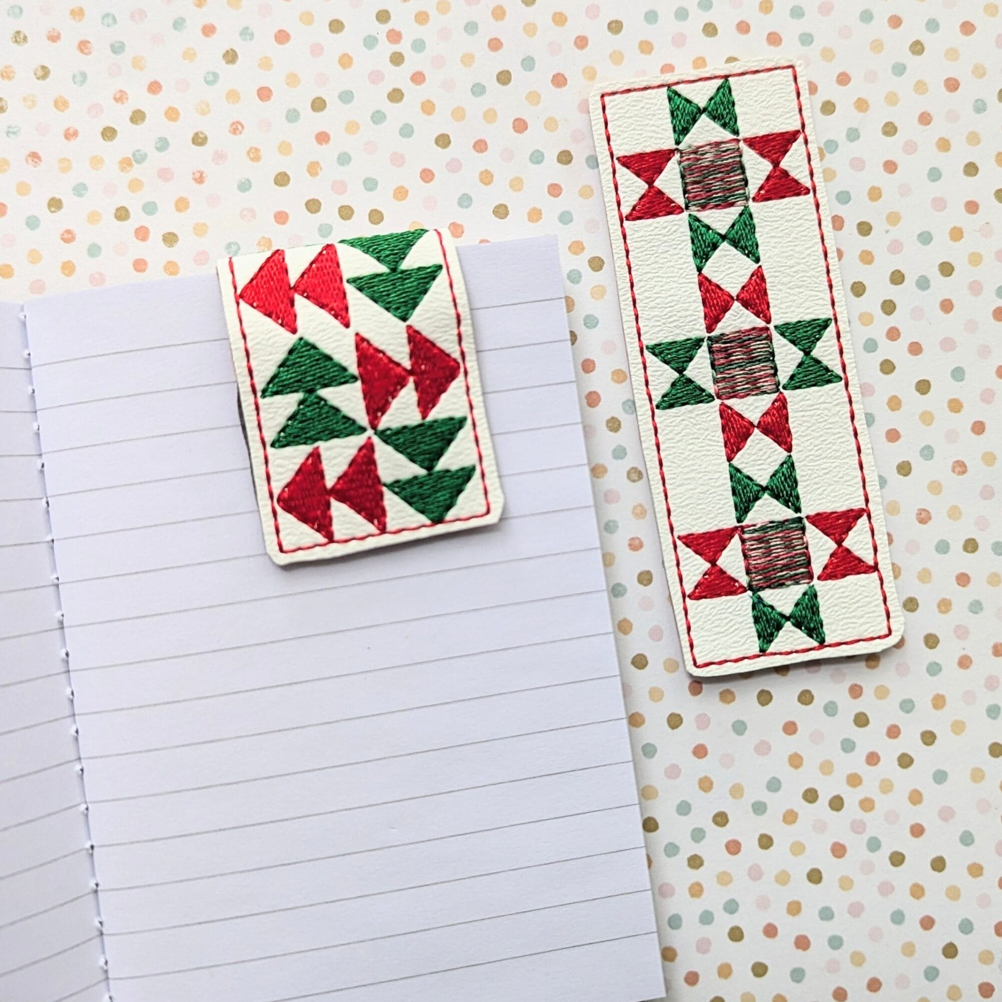 Quilt Blocks III Foldover Magnetic Bookmark - Designs by Little Bee