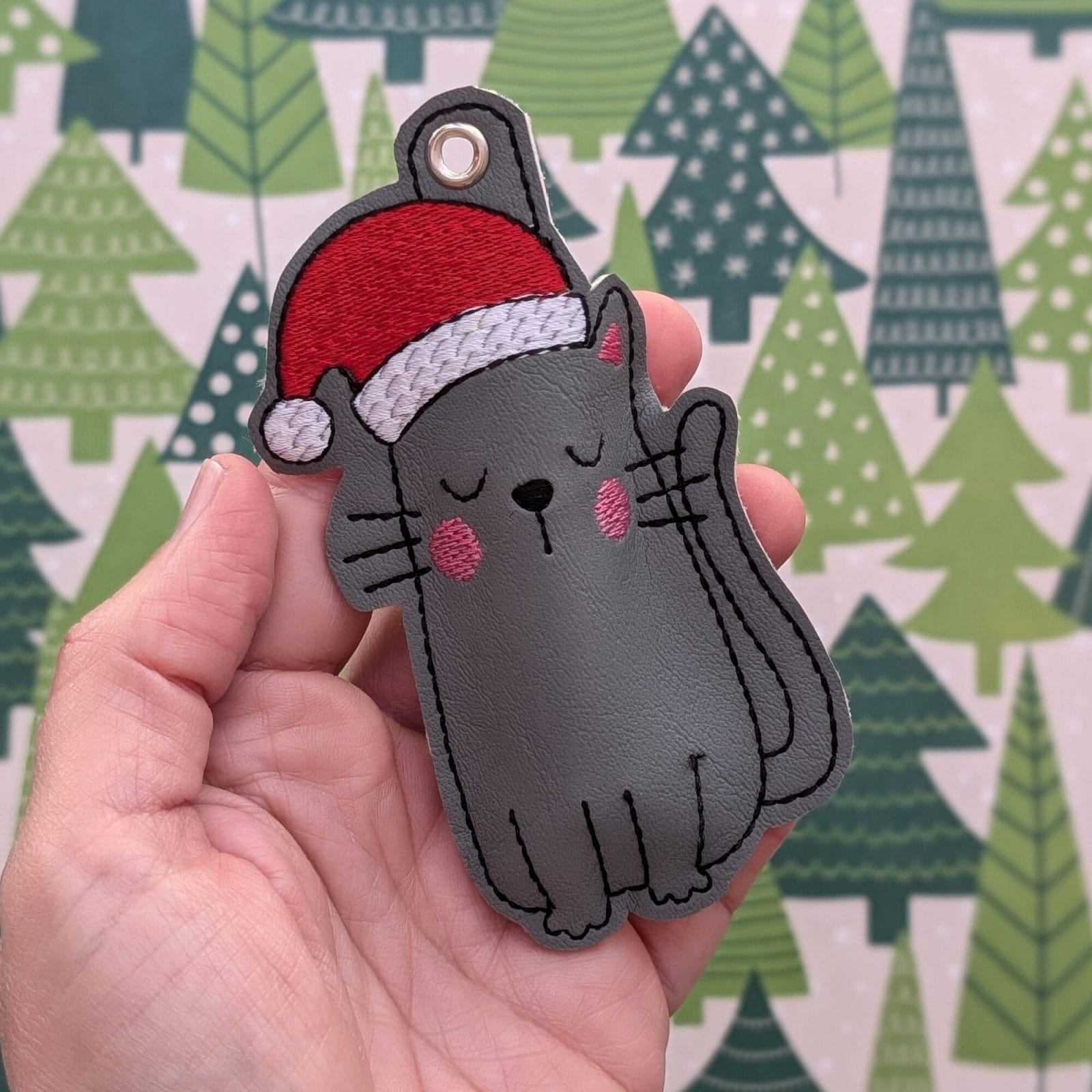 Fancy Cat Santa Hat - "Backwards" Lip Balm Holder - Snap Tab & Eyelet ...