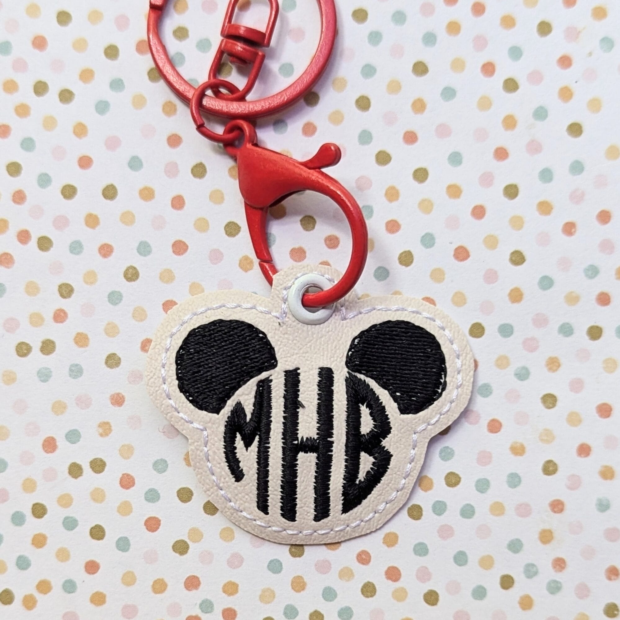 Mouse Monogram Snap Tab & Eyelet Key Fob - Designs by Little Bee